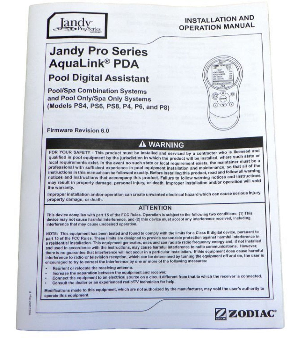 Jandy Pro Series Installation And Operation Manual Firmware Revision 6 ...
